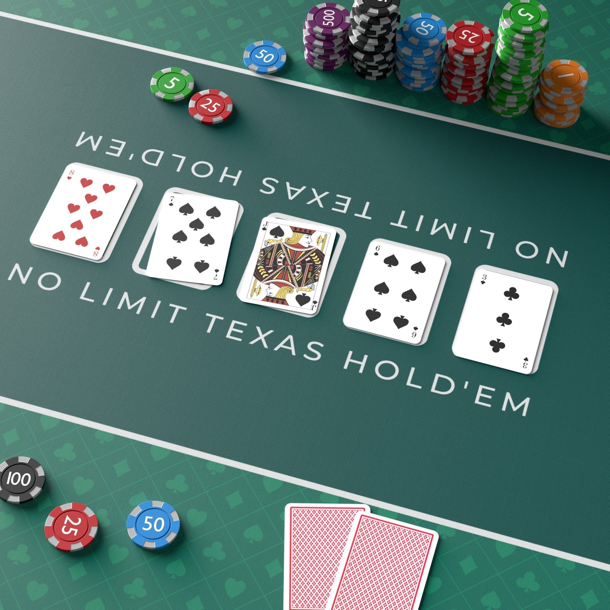 Poker Mats & Table Tops - Casino Quality Felt for 6-10 Players - Newverest
